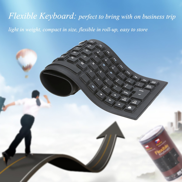 85 Keys Foldable Flexible Rollup USB Wired Silicone Keyboard Water ...