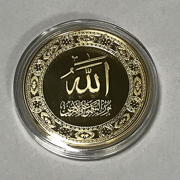 2 pcs The Saudi Arabia Rock Dome badge Arabian Islam Moslem 24k real ...