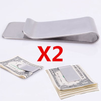 2 Pcs Stainless Steel Card Folder Wallet Credit Card Holder Slim Clip ...