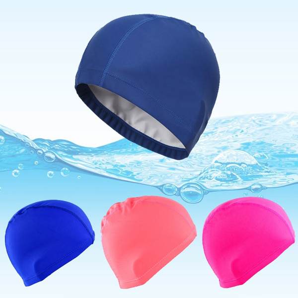 Elastic Fabric Swiming Cap Protect Ears Head Long Hair Sports Swim Pool ...