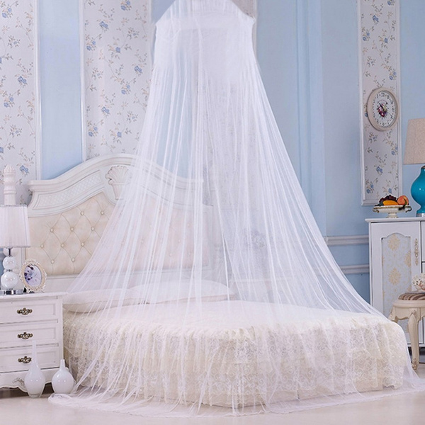 New White House Bed Lace Netting Canopy Circular Mosquito Net ...