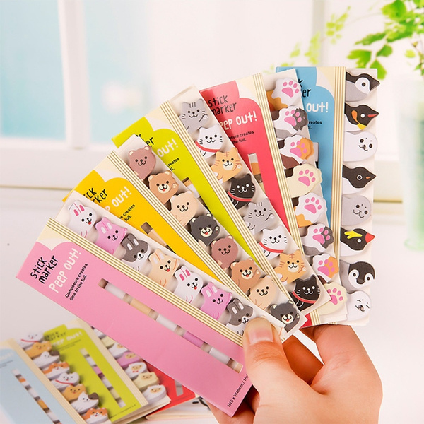 Cute Animals Bookmark Sticker Cartoon Post-it Note Memo Pad Flags ...