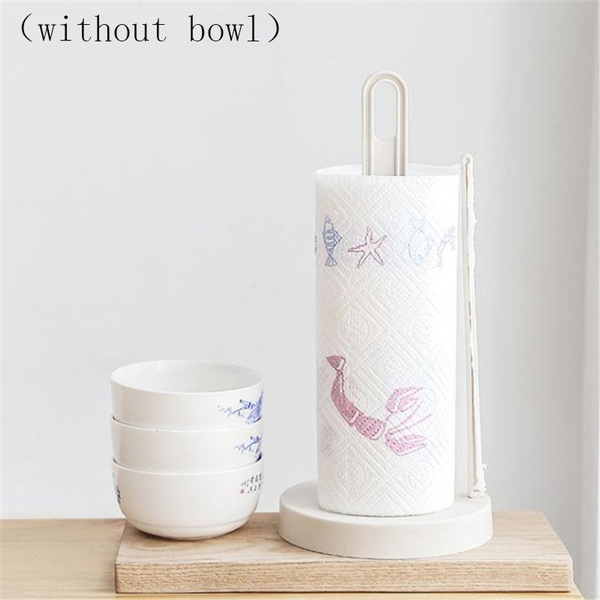 Vertical Roll Paper Towel Storage Rack Napkins Stand Shelf Desktop ...