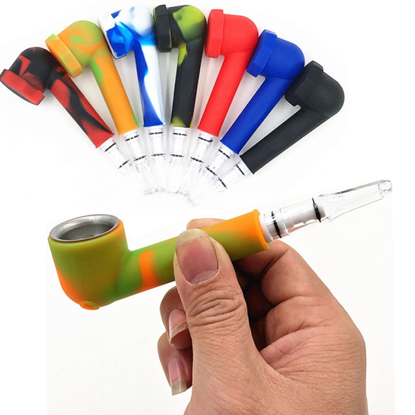 Portable Food Grade Silica Gel Pipe with Filter Mouth Silicone Smoking ...