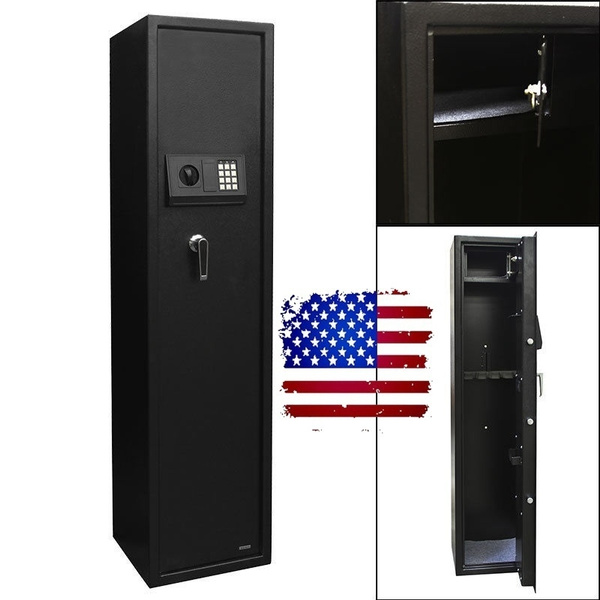 5 Rifle Eletronic Lock Steel Lockbox Firearm Cabinet Safe Gun Lockbox ...