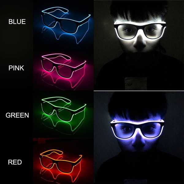 LED Light Up Sunglasses Shades Flashing Blink Glow Glasses Party Rave ...