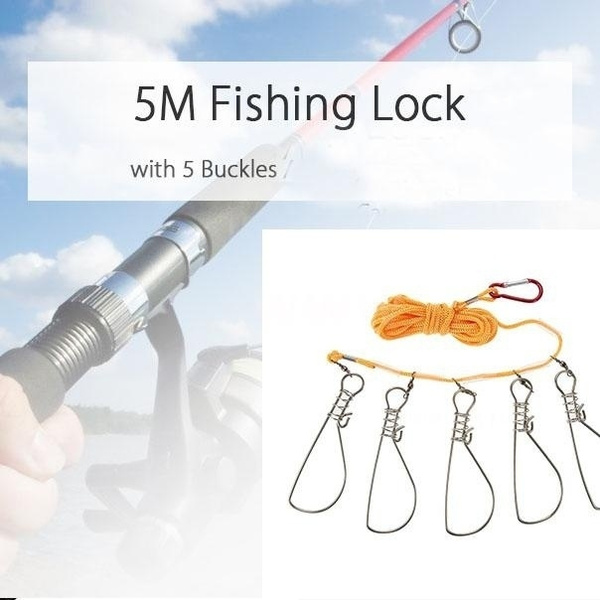 Stainless Steel Fish Lock 5/10 Snaps Stainless Steel Fish Stringer Rope ...