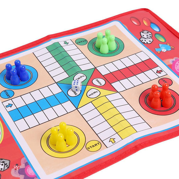 Non-woven Fabrics Foldable Chess Board Game Ludo Snake Chess Family ...