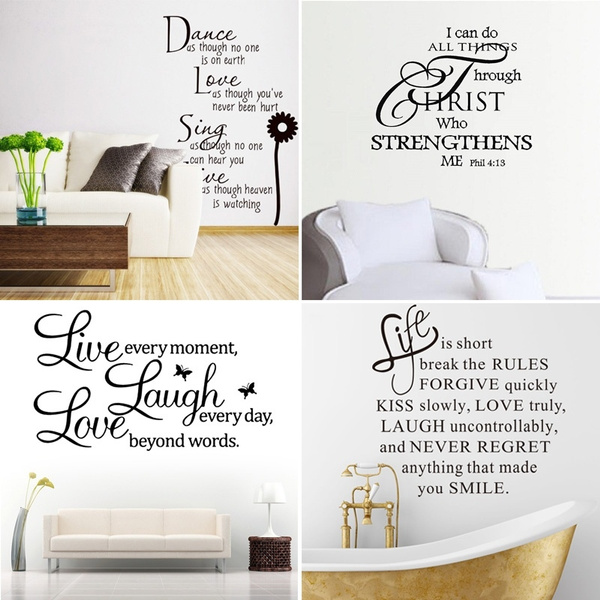 I Can Do All Things Letters Words PVC Wall Sticker Home Decor DIY Art ...