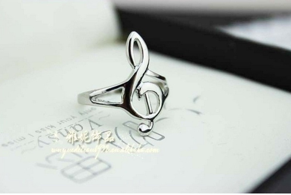 Fashion Jewelry Music Symbol Notes Silver Ring | Wish