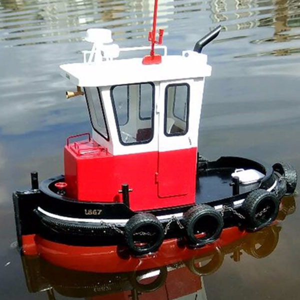 Toys & Hobbies Mini Tugboat Rescue Simulation RC Scale 1:18 ABS Wooden ...