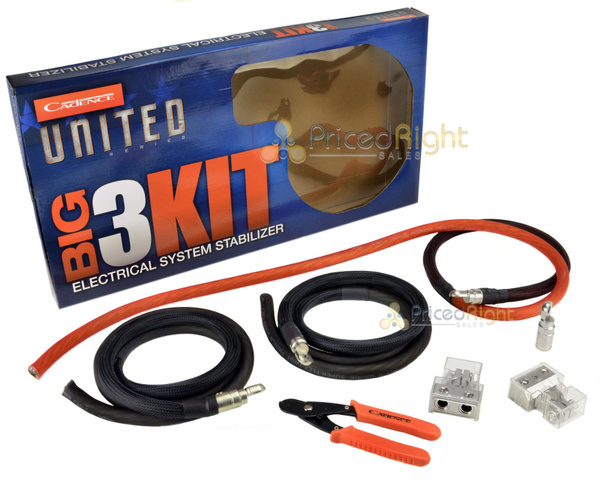 1/0 Gauge AWG Big 3 Kit Cable Upgrade Wiring Cadence United Series ...