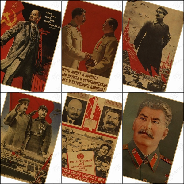 Stalin poster Lenin Marx en poster poster Soviet regime red revolution ...