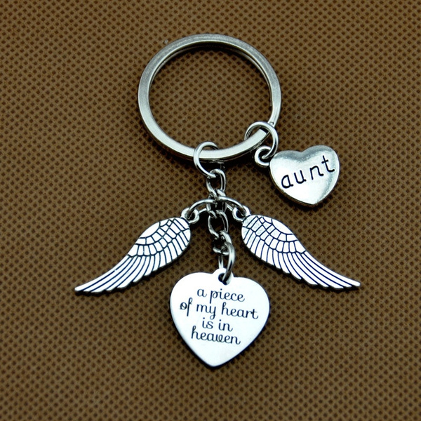 Angel Wing KeyChain, Memorial Key Chain,custom Key Chain， A Piece of My ...