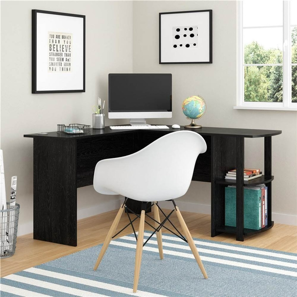 L-Shaped Computer Desk Office Workstation Laptop Table 2-layer ...