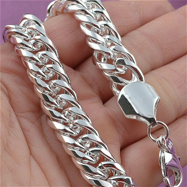 Gorgeous S925 Plating Sterling Silver Filled Men and Women's Bracelet ...
