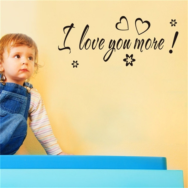 New Hot I LOVE YOU MORE! Vinyl Wall Love Cute Romantic Quotes Saying ...