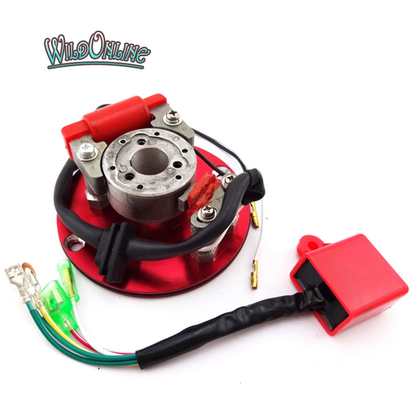 WildOnline Red Racing Magneto Stator Rotor CDI Kit For 110cc 125cc ...