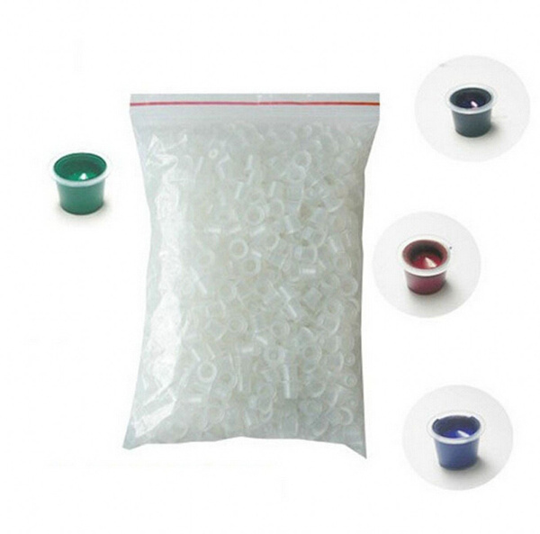 1000pcs Medium Size Tattoo Ink Cups Caps for Needle Tip Grip Power ...
