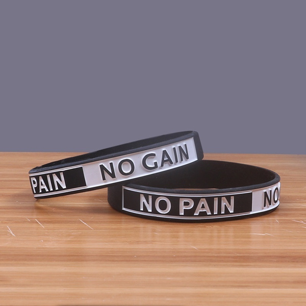 2pcs NO PAIN NO GAIN Silicone Bracelet Bracelet Bracelet | Wish