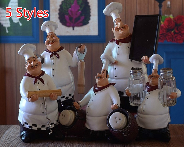 Resin Chef Figurine Restaurant Ornament Statue Model Cook Cake Shop ...