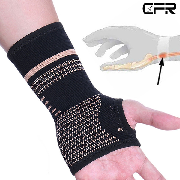 1PC Copper Sports Wrist Brace Hand Support Palm Sleeve Compression ...