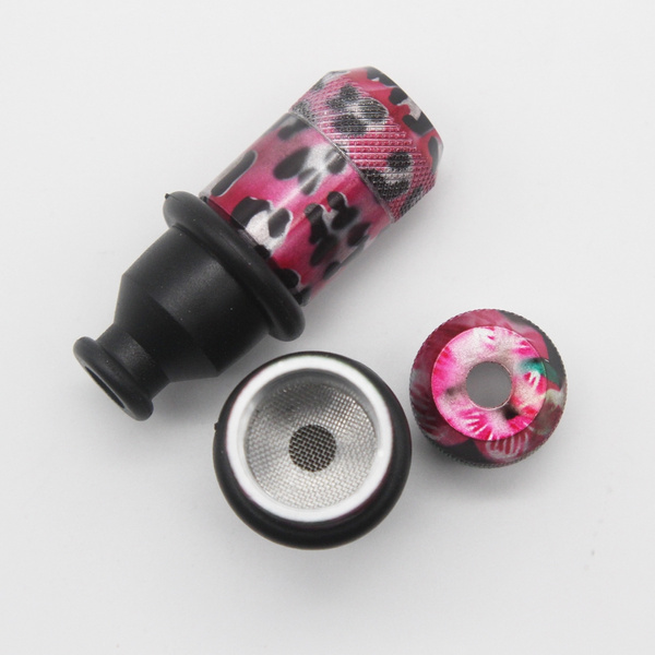 1X Metal Rubber Nipple Snuff Design Sniffer Mini Smoking Nose Pipe ...