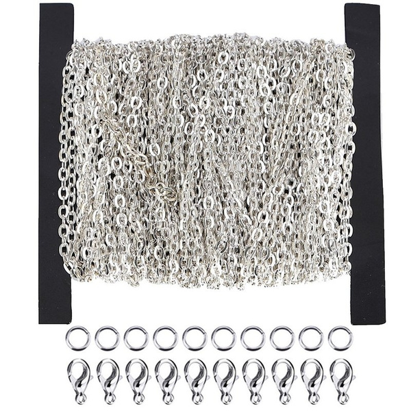 Silver Stainless Steel Cable Chain 2.5m 7FT Jewelry Making Chains with ...
