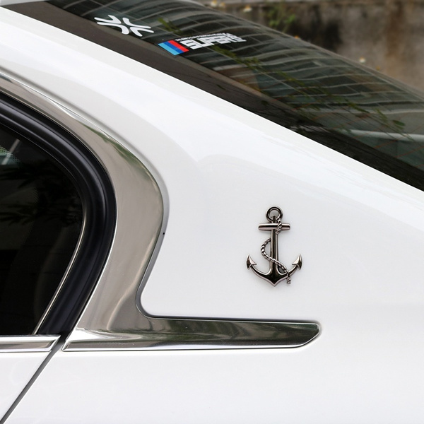 1Pcs 3D Metal Anchor Car Side Fender Rear Trunk Emblem Badge Sticker ...
