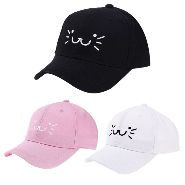 Cute Baby Cartoon Cat Smiling Face Snapback Hat Unisex Kids Baseball ...