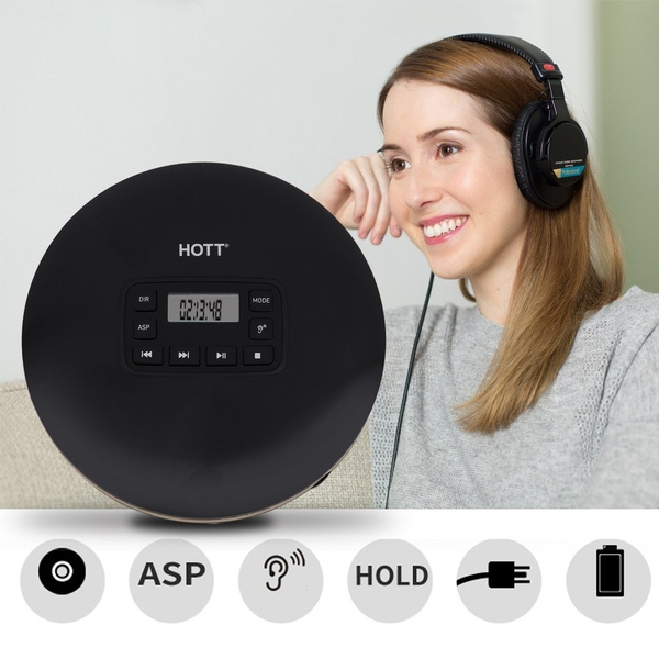 OC Portable CD Player Shockproof Discman Disc Musicplayer LED Display ...