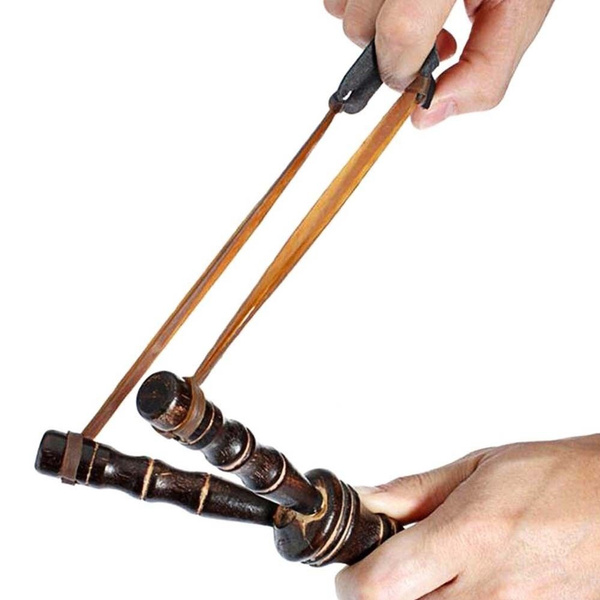 Bamboo Wooden Sling Shot Traditional Toys Retro wood Slingshot Bow ...
