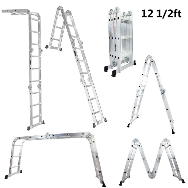 12-Step Joints Aluminum Folding Ladder Silver Practical | Wish