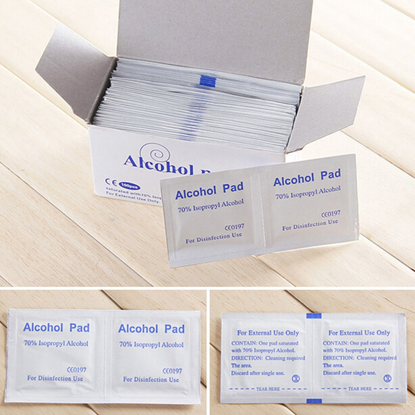 100Pcs First Aid Alcohol Prep Pads Wipes Sterile Antiseptic Cleanser ...