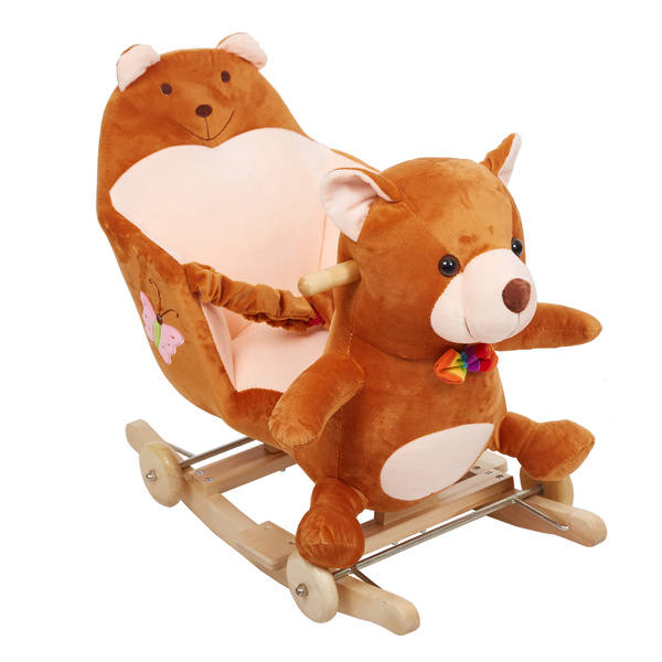 Kids Rocking Plush Toy Horse Chair Bear Wood Rocking Chair | Wish