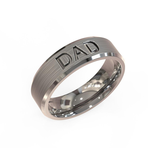 Father's Gift 8MM New Arrival Stainless Steel DAD Ring Engraved with ...