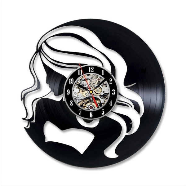 Vinyl CD Wall Clock Modern Design Vintage Clocks Black Wall Watch Home ...