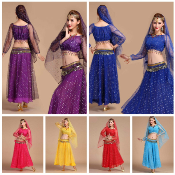 Indian Dance Costumes Sets Stage Performances Dress Orientale Belly