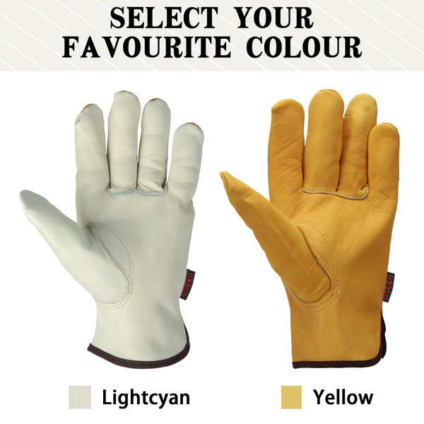 Men Work Gloves Cowhide Leather Working Welding Gloves Safety ...