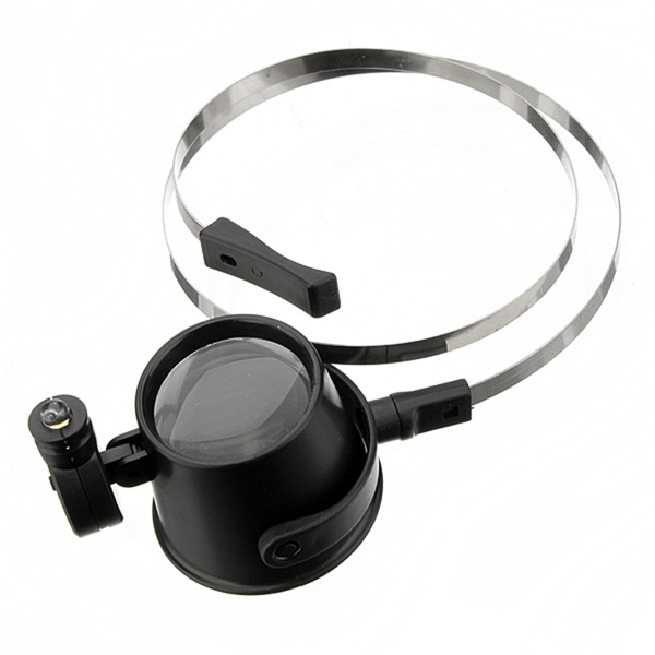 Jewellery Led Lighted 15X Eye Loupe Hands-Free Head Strap Magnifier ...