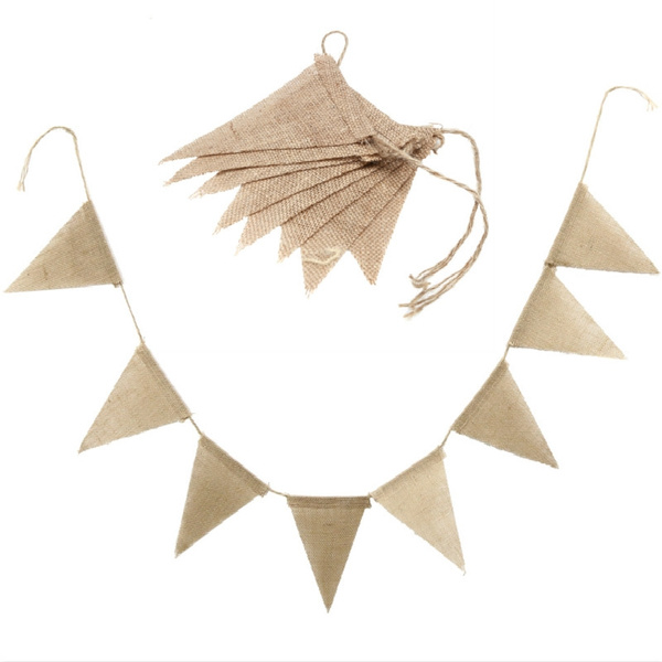 Burlap Flags Burlap String 3m Vintage Jute Hessian Burlap Bunting ...