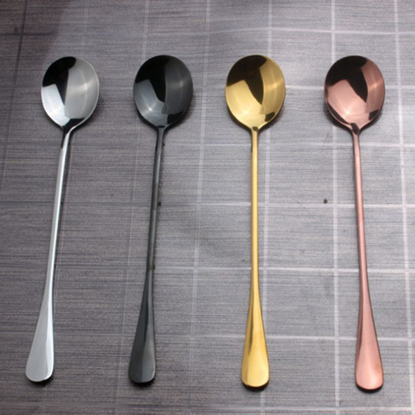 Stainless Steel Coffee Spoon with Long Handle Kitchen Scoops Dessert ...