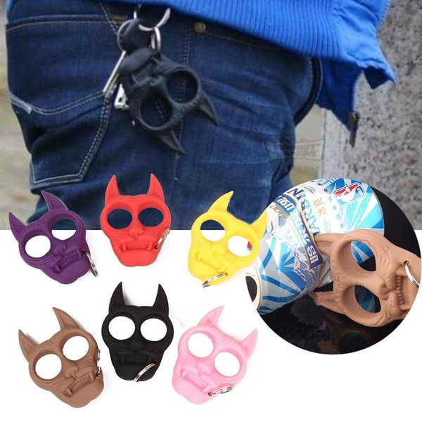 Hot Mini Self Defense Tiger Head Keychain Emergency Self Protection ...