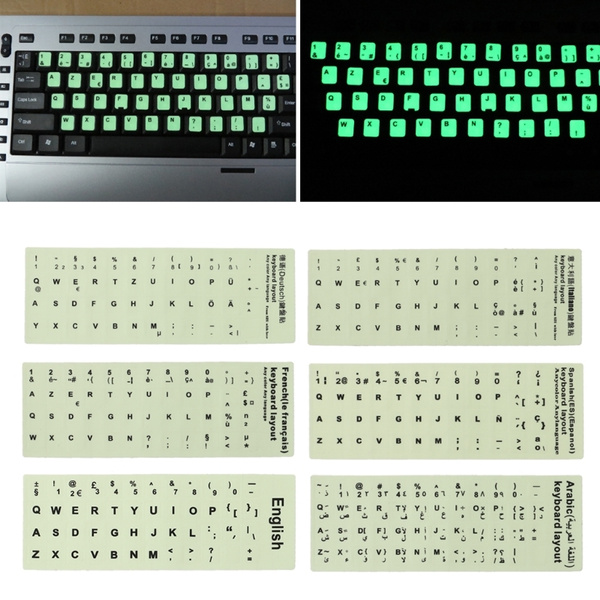 Fluorescent Keyboard Stickers Luminous Waterproof Keyboard Protective ...