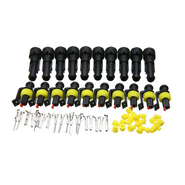 10 Kits Car 1 Pin Way Sealed Waterproof Electrical Wire Connector Plug ...