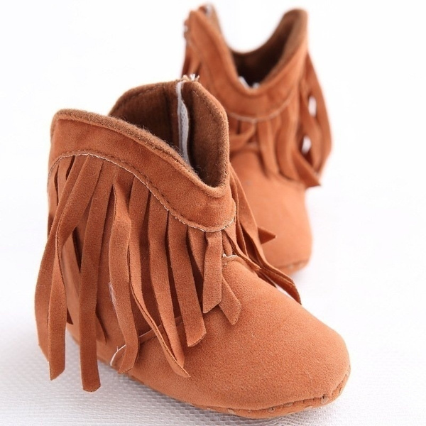 Infant Baby Boots Kids Girl Solid Fringe Soft Soled Anti-slip Boots | Wish