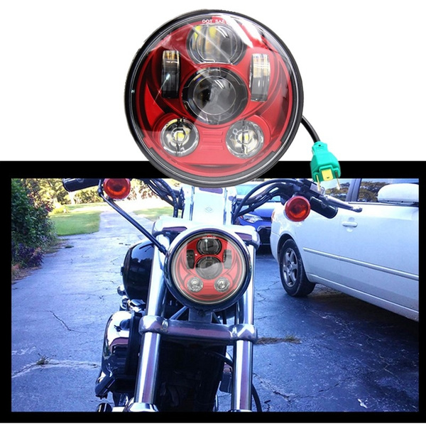 Red 5-3/4 inch Motorcycle Projector LED headlight For Street 500 XG750 ...