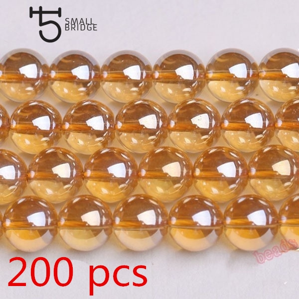 4/6/8mm Natural Champagne Color Stone Round Shape DIY Gems Loose Beads ...