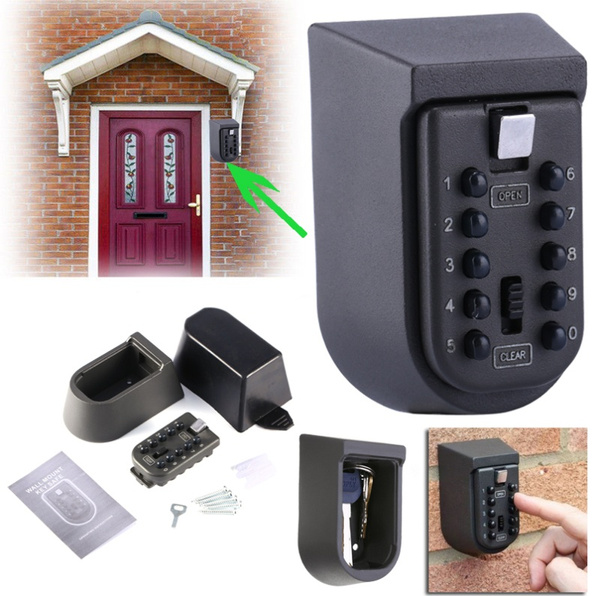 Outdoor Combination Key Safe Box Wall Mounted Spare Keys Holder Home ...