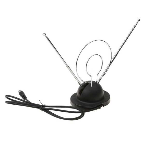 Universal Indoor Digital Double Ring Rabbit Ears TV Aerial Antenna HDTV ...